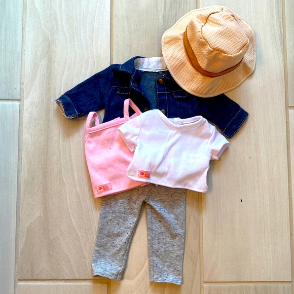 Toys | Our Generation 18 Doll Summer Outfit 2 Shirts Leggings Jean ...
